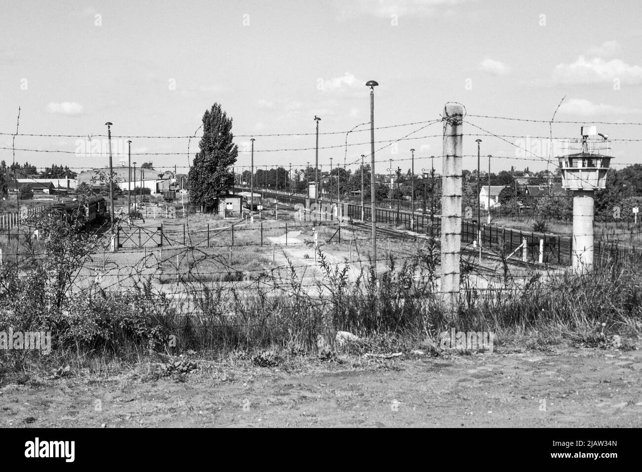 The East German border at Staaken between East and West Berlin in 1975 ...