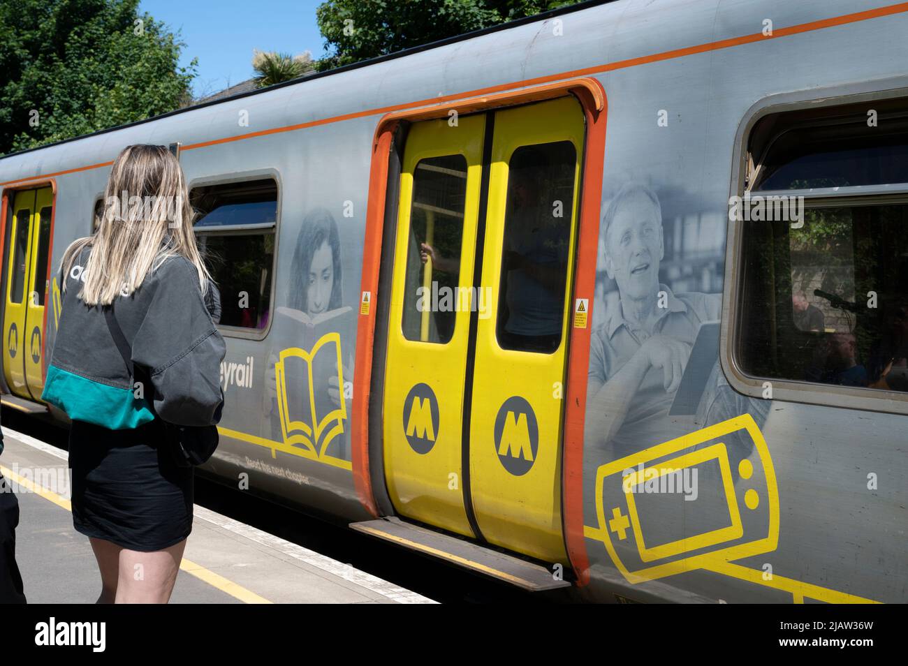 Liverpool, England, Uk. Metro train at St Michael's station Stock Photo ...