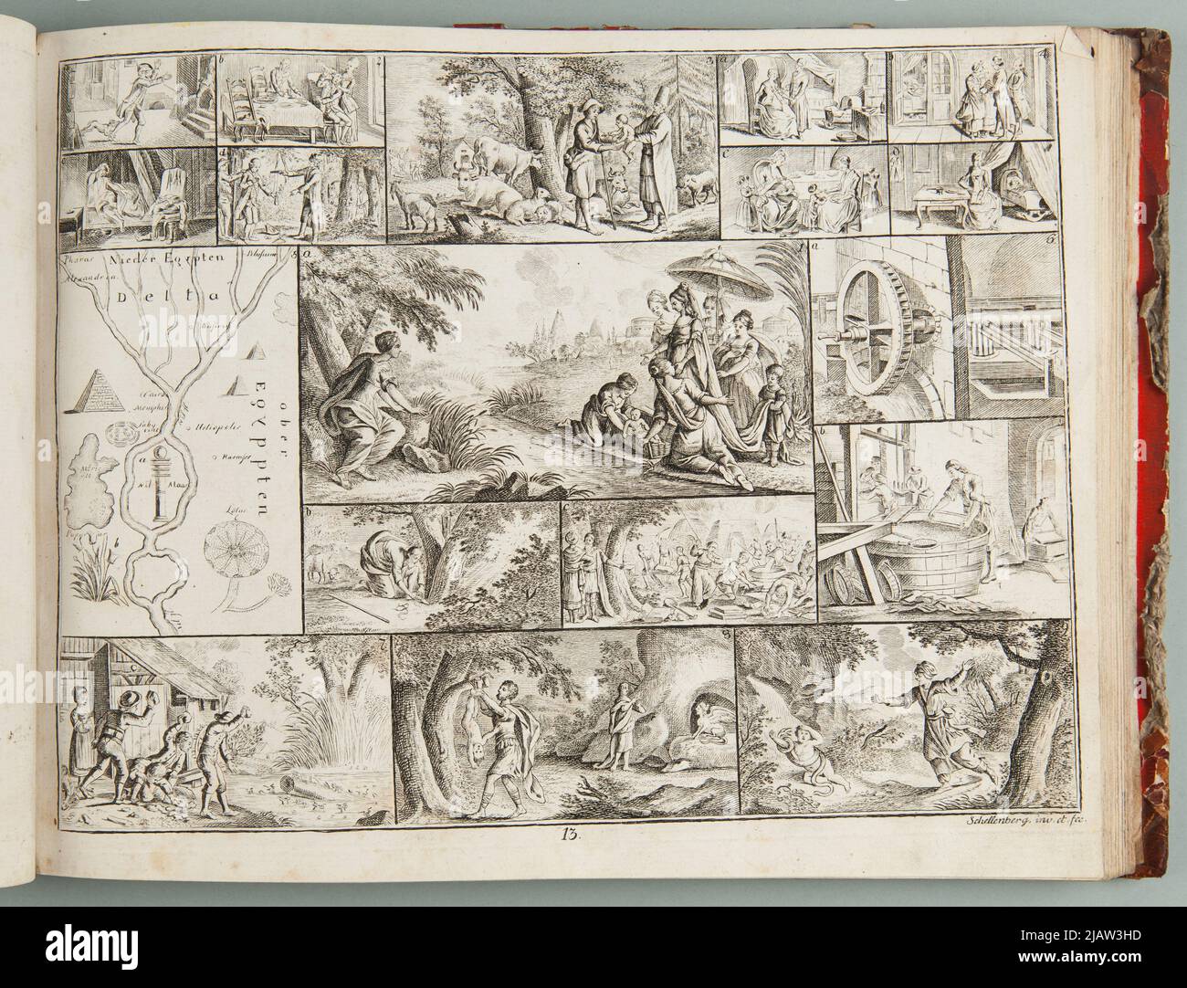 Card No. 13. In the middle of the composition, the stage showing the ...