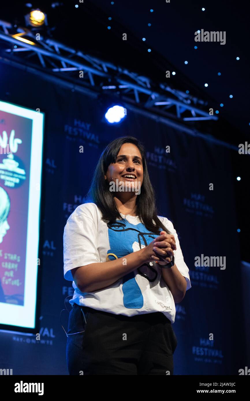 Hay-on-Wye, Wales, UK. 1st June, 2022. Manjeet Mann at Hay Festival ...