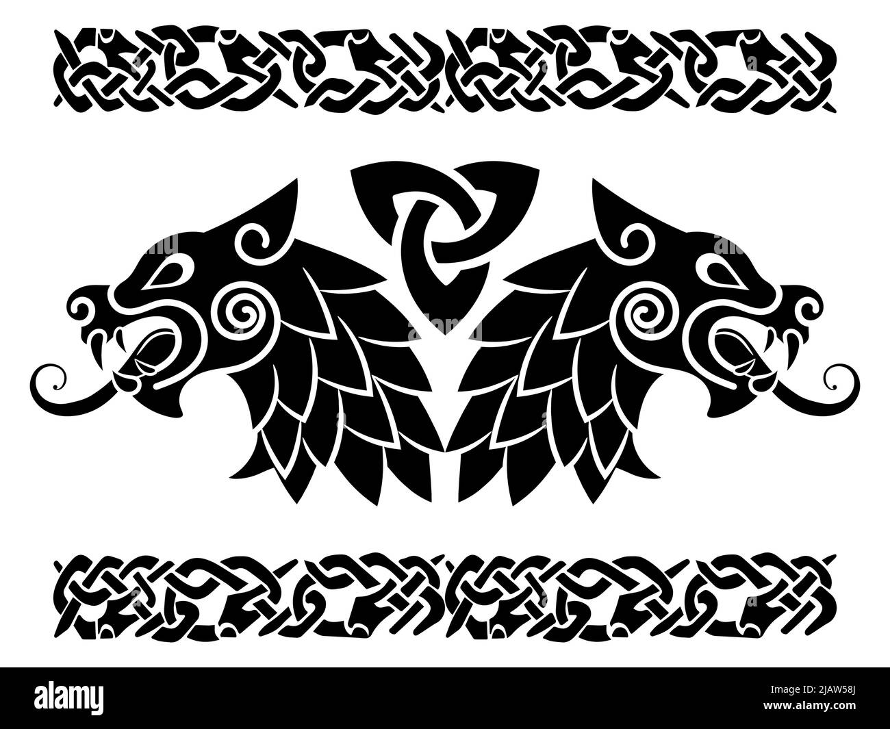 Norse wolves Stock Vector Images - Alamy