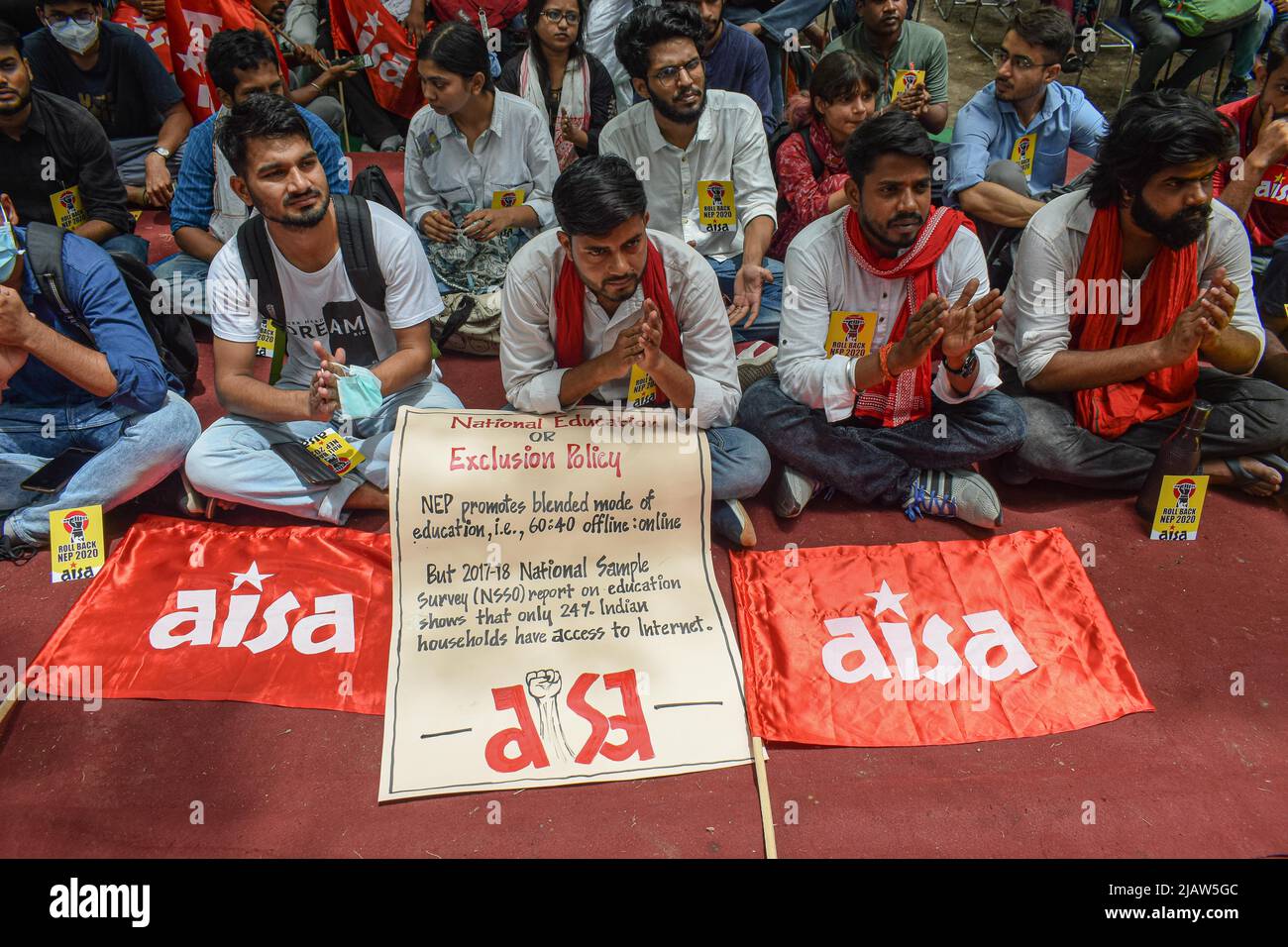 India, 31/05/2022, Students and members of AISA at a Student Parliament ...
