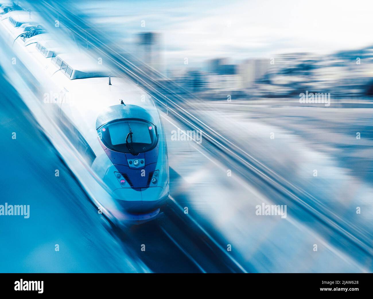 Speed of train traveling Stock Photo - Alamy
