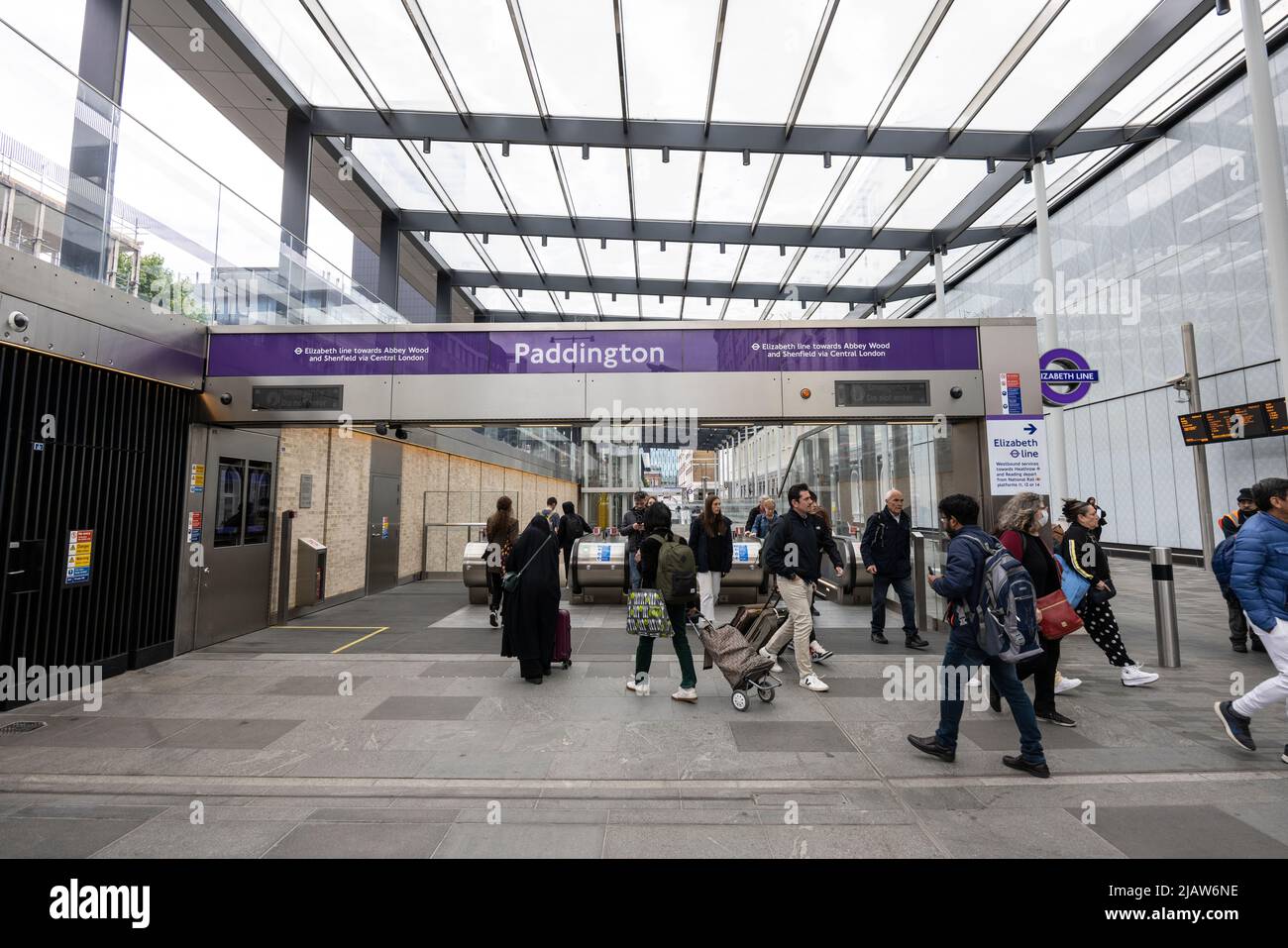 Entrance/exit to Elizabeth Line (Crossrail) Paddington underground ...