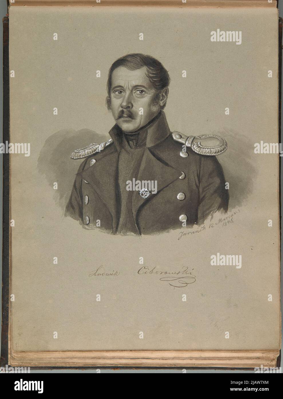 Portrait of Ludwik Ciborowski on the card 62 in the diary from the ...
