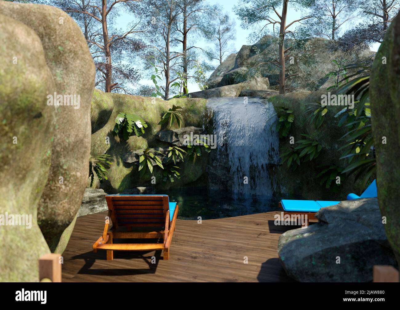 3D rendering of a resort hotel exterior Stock Photo - Alamy