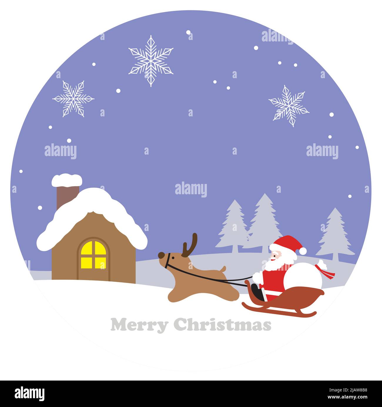 Cute reindeer house christmas Stock Vector Images - Alamy