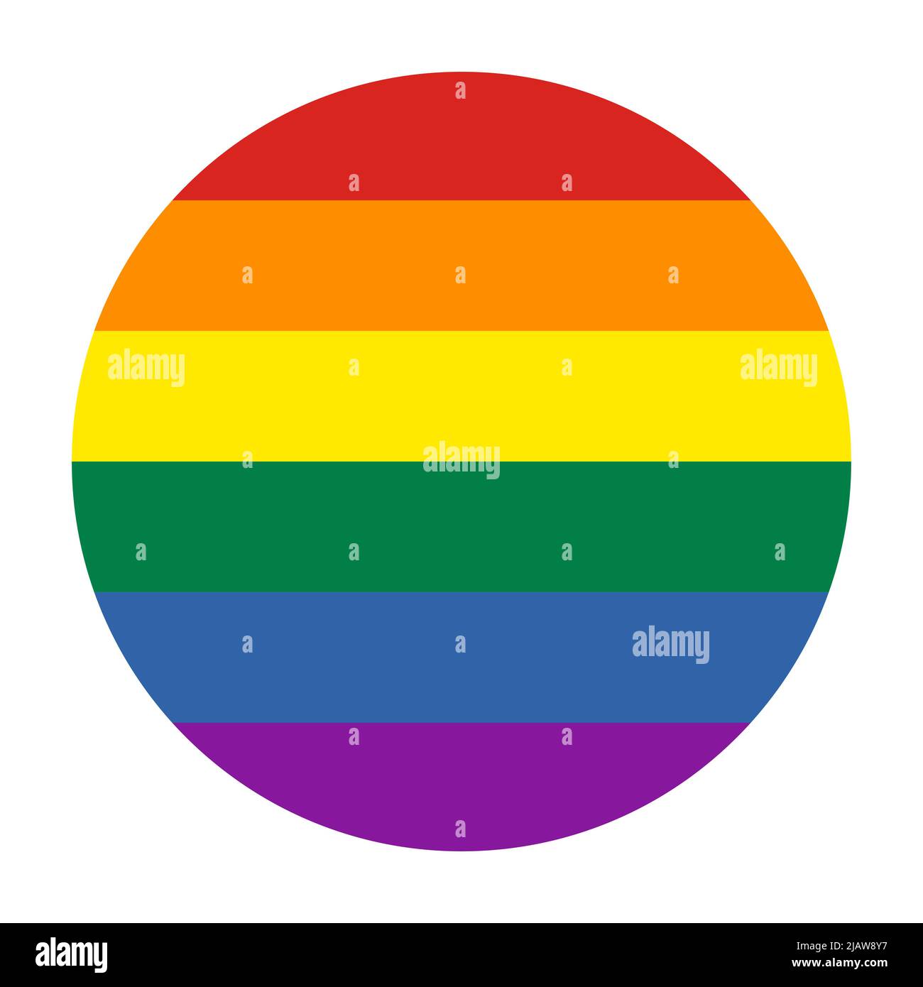 Pride flag circle icon isolated on white. Flat vector button for apps ...