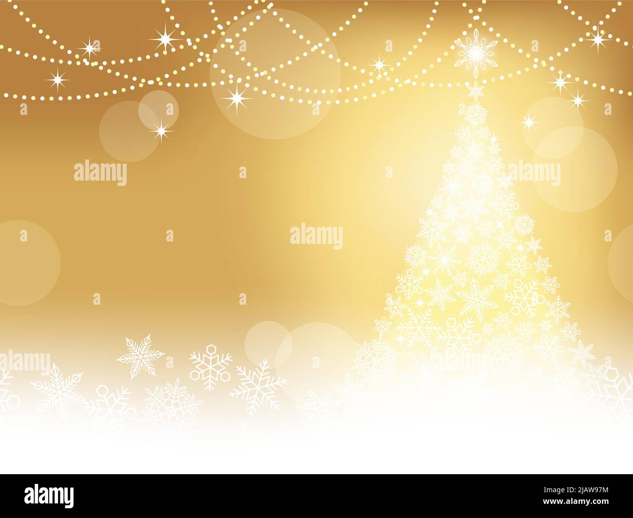 Abstract Winter Gold Seamless Background With A Christmas Tree And ...
