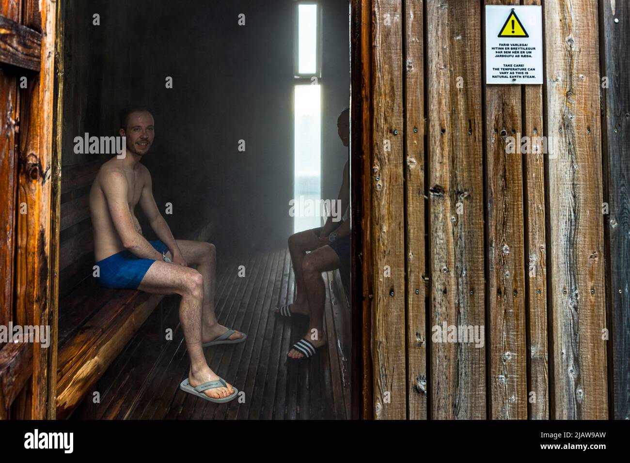 Steam bath Laugarvatn Fontana in Laugarvatn, Iceland. Geothermal bath ...