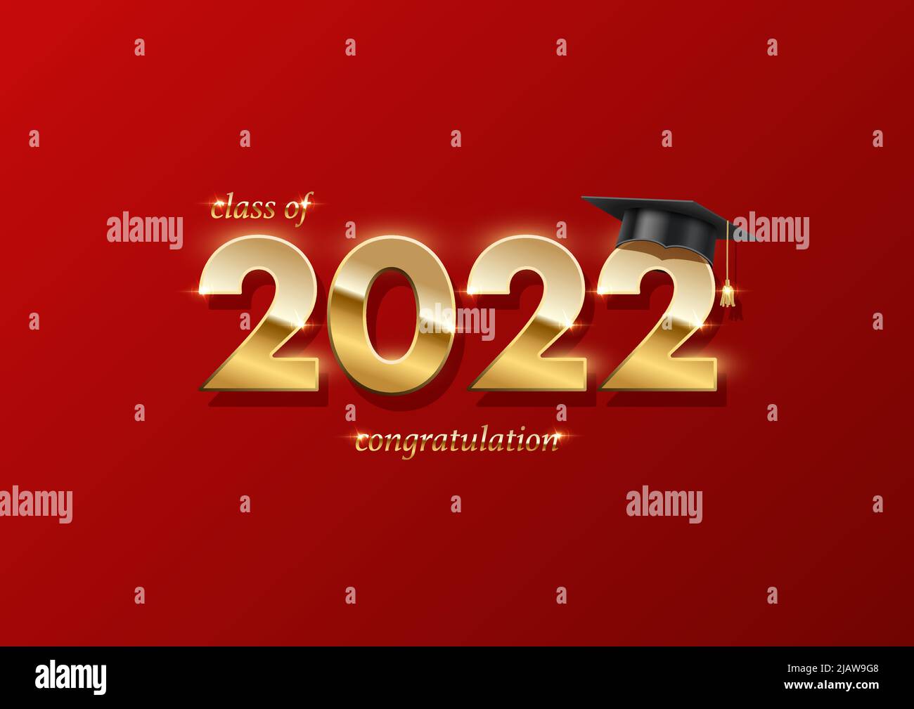 2022 graduation ceremony banner. Award concept with academic hat ...