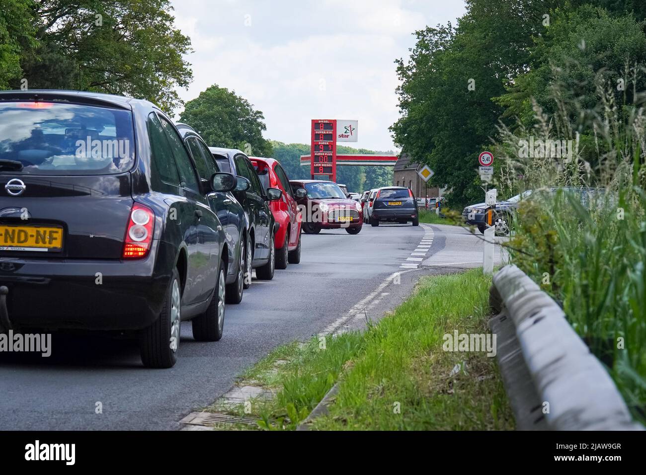 ELTEN, GERMANY - JUNE 1: Because of a tax deduction fuel prices in ...