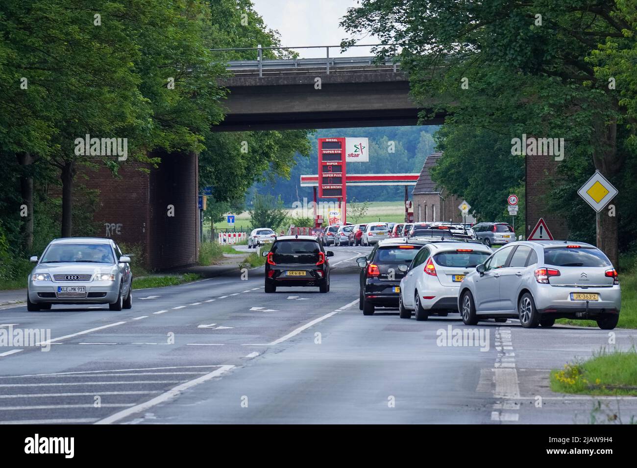ELTEN, GERMANY - JUNE 1: Because of a tax deduction fuel prices in ...