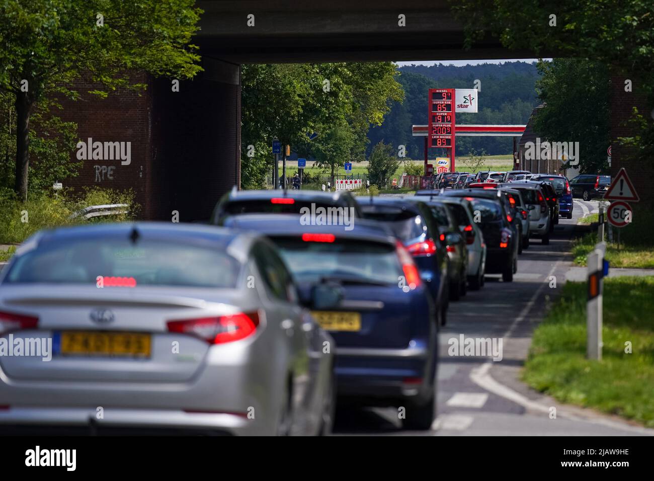 ELTEN, GERMANY - JUNE 1: Because of a tax deduction fuel prices in ...