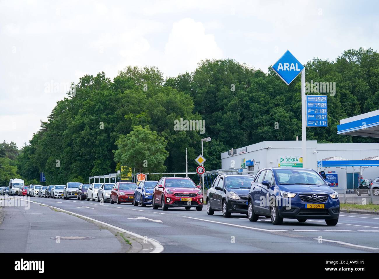 ELTEN, GERMANY - JUNE 1: Because of a tax deduction fuel prices in ...