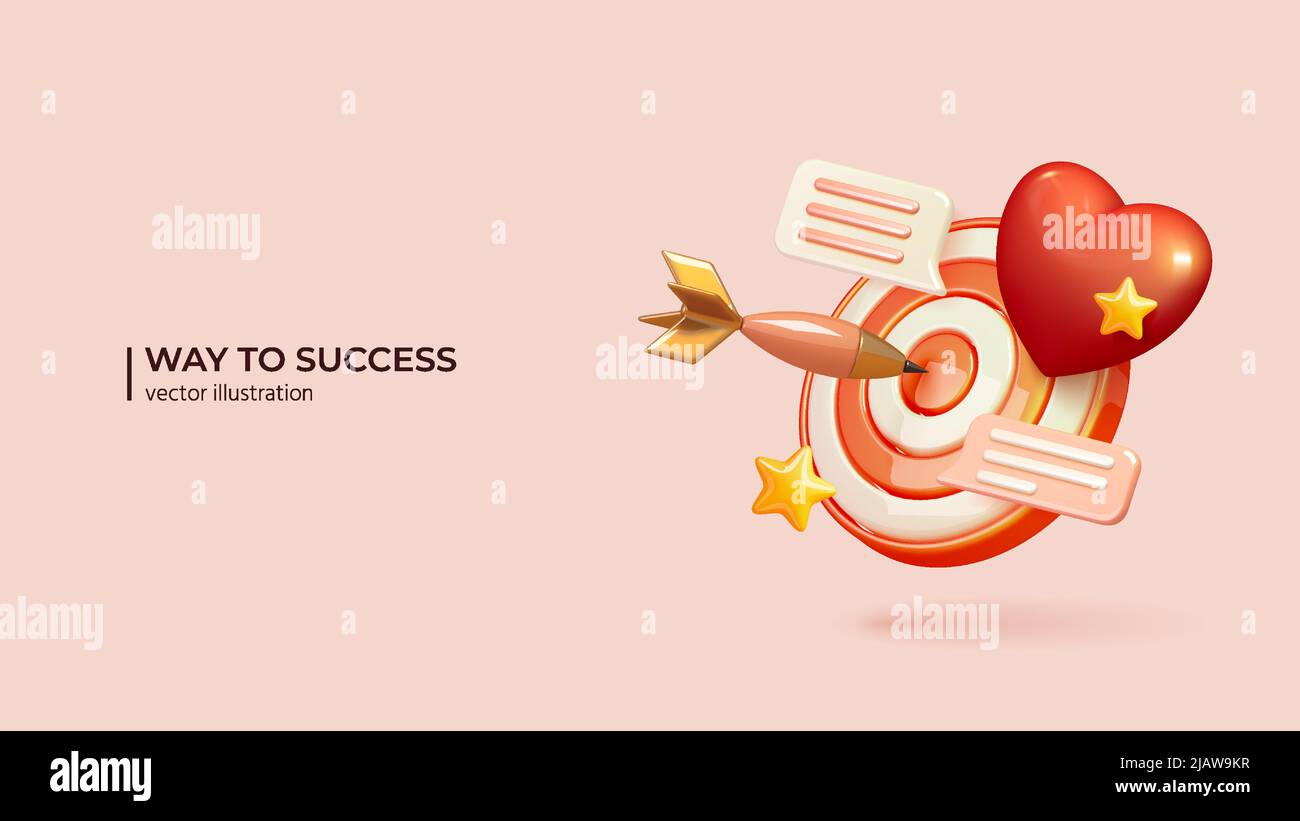 Customer target concept. Realistic 3d design of Customer attraction ...