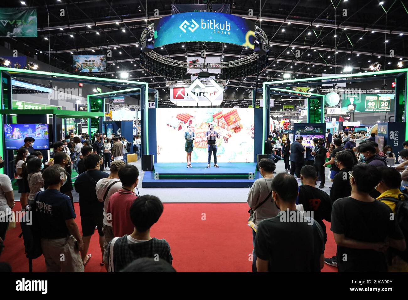 Bangkok, Thailand. 15th May, 2022. (5/15/2022) The BitKub Chain booth ...