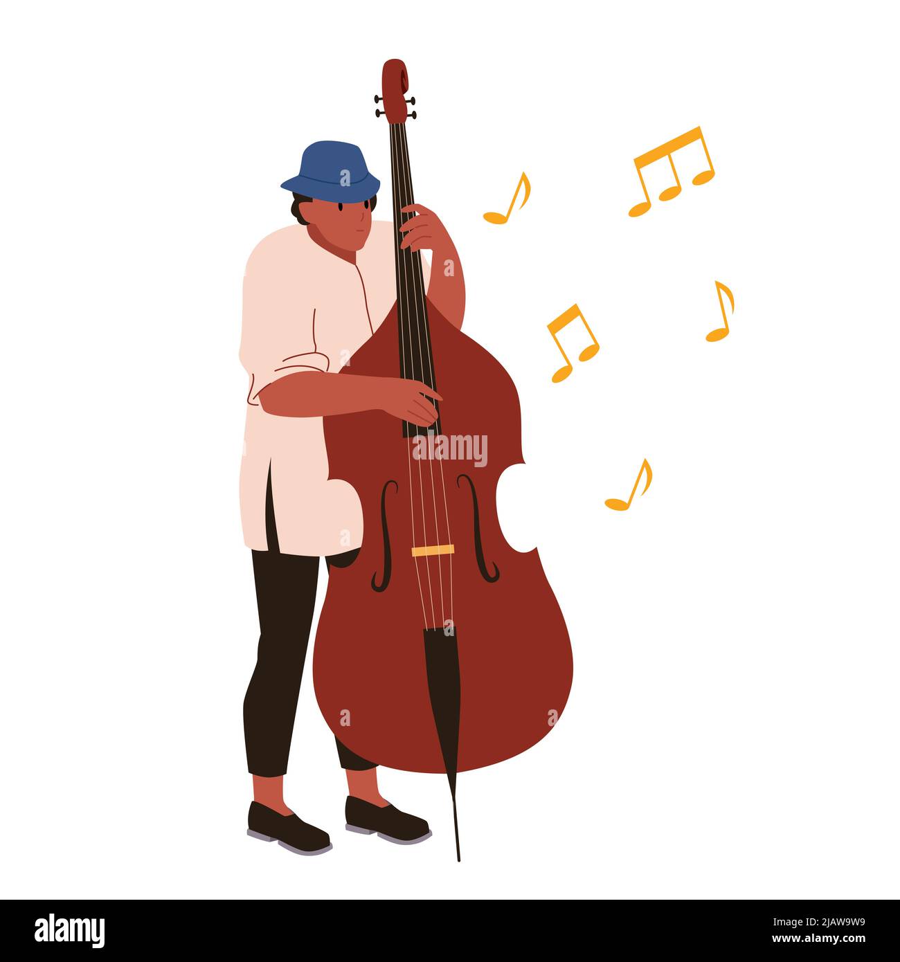 Cartoon Jazz Bass Guitar