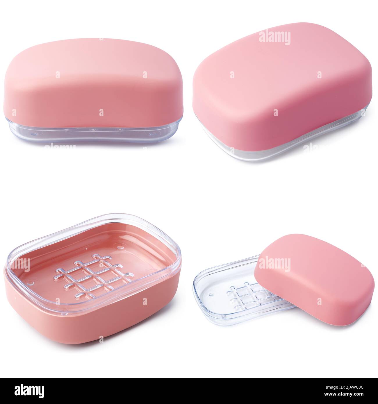 Plastic soap boxes on a white background Stock Photo - Alamy