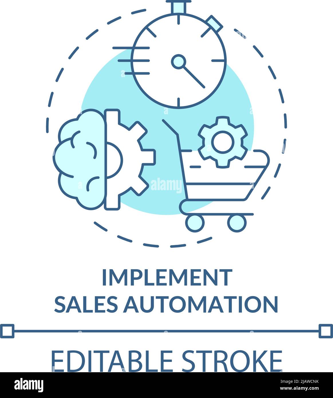 Implement sales automation turquoise concept icon Stock Vector Image ...