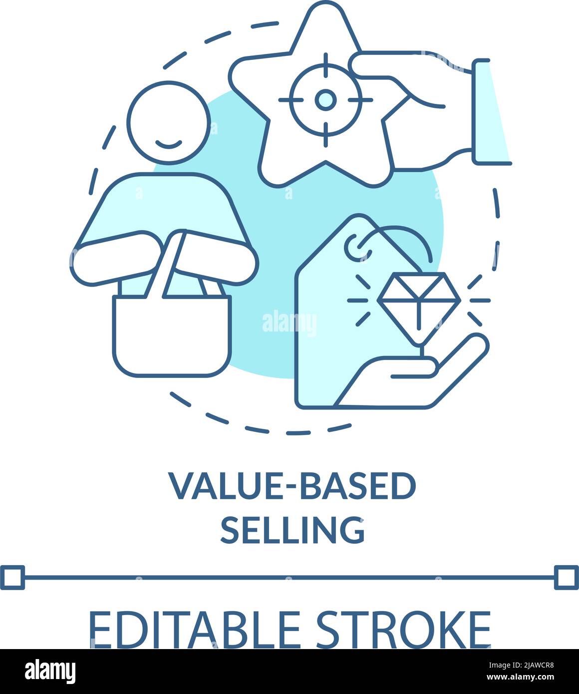 Value-based selling turquoise concept icon Stock Vector Image & Art - Alamy