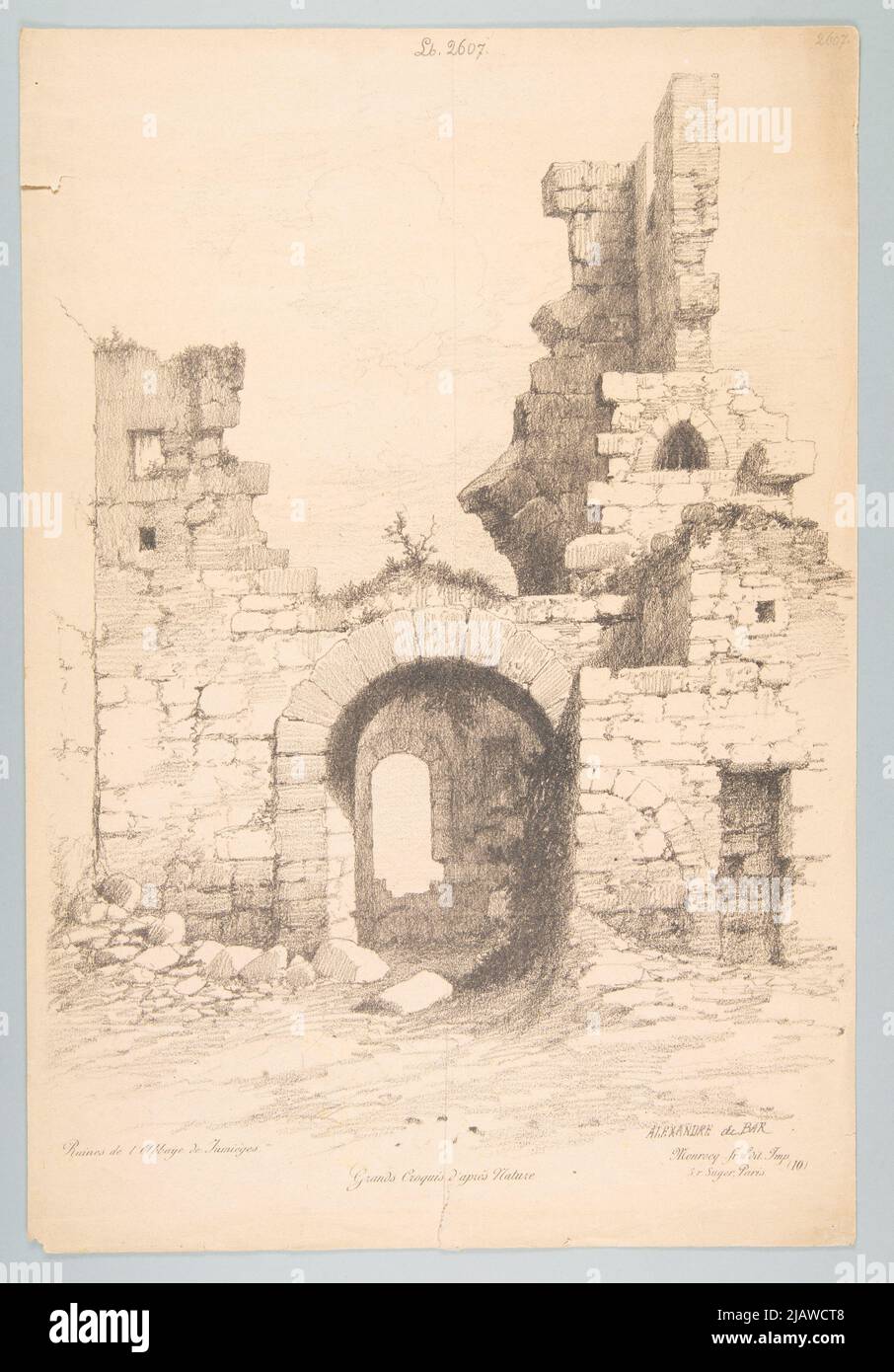 Ruins of the Abbey of Jumieges . Bar, Alexandre DE (1821 1901 ...