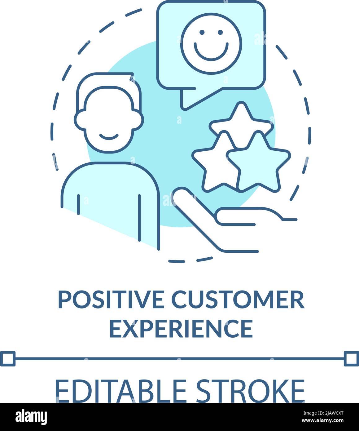 Positive customer experience turquoise concept icon Stock Vector Image & Art - Alamy