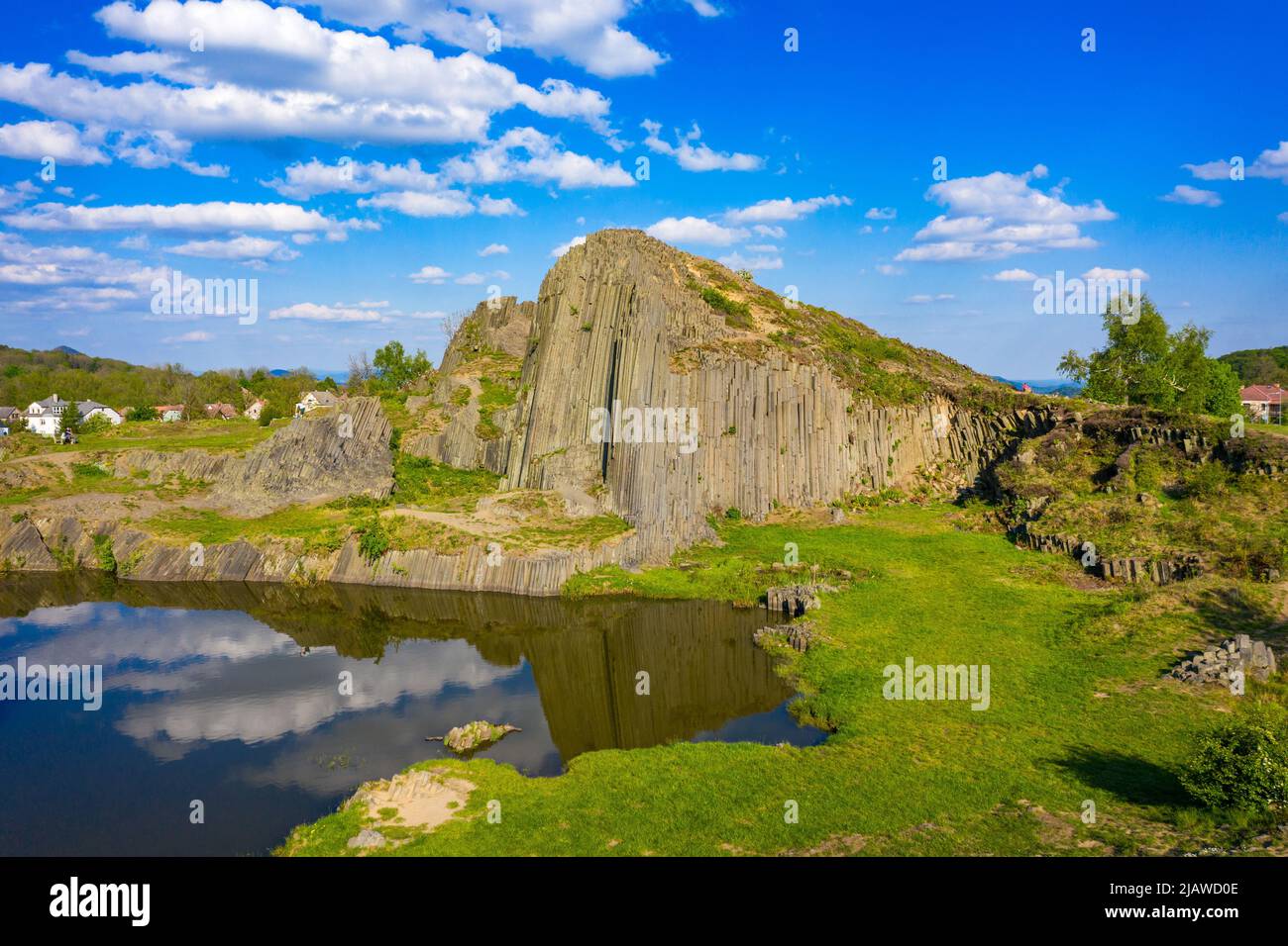 Polygonal structures of basalt columns, natural monument Panska skala ...