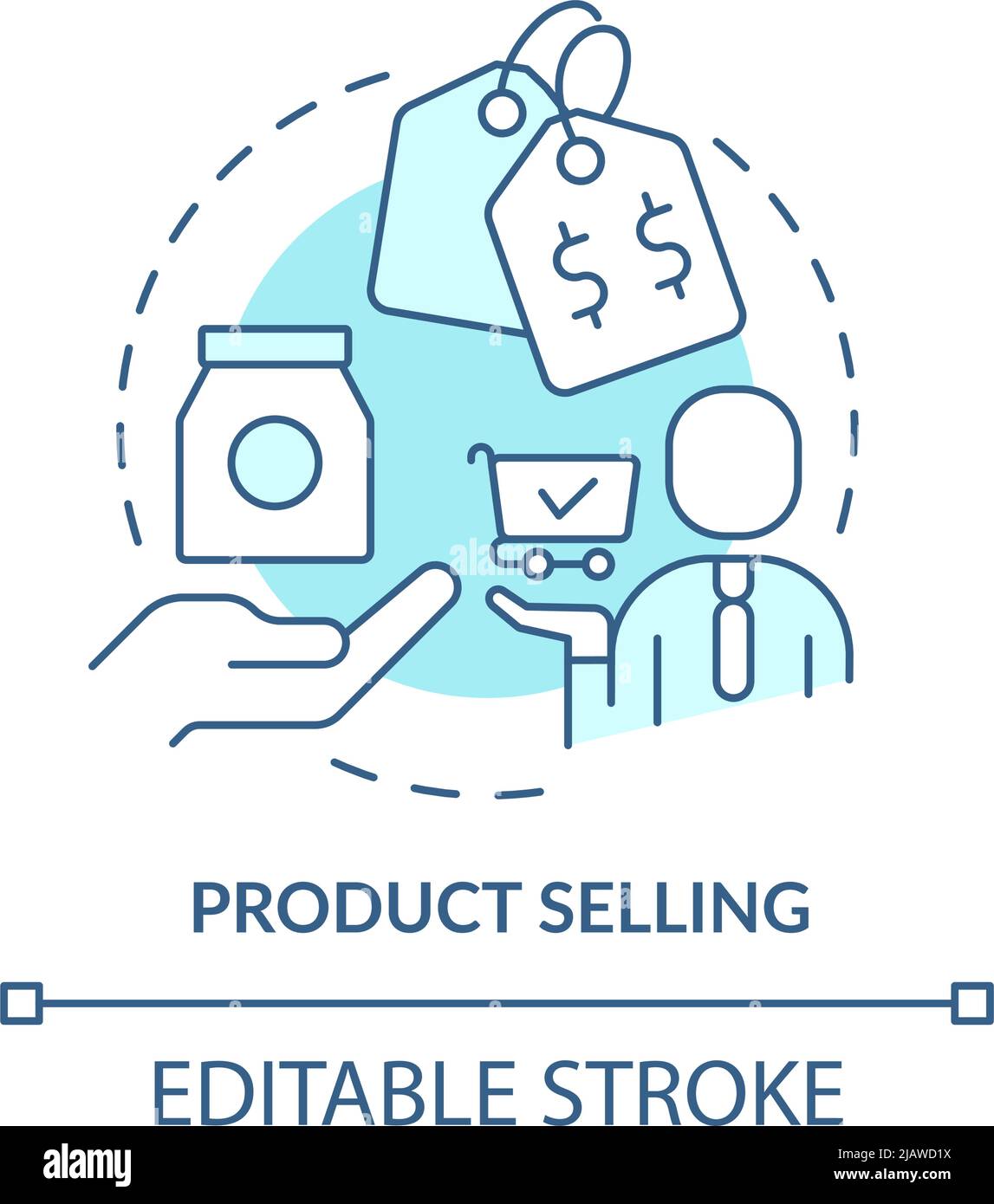 Product selling turquoise concept icon Stock Vector Image & Art - Alamy