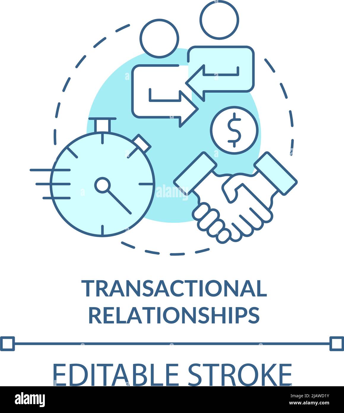 Transactional relationships turquoise concept icon Stock Vector Image ...