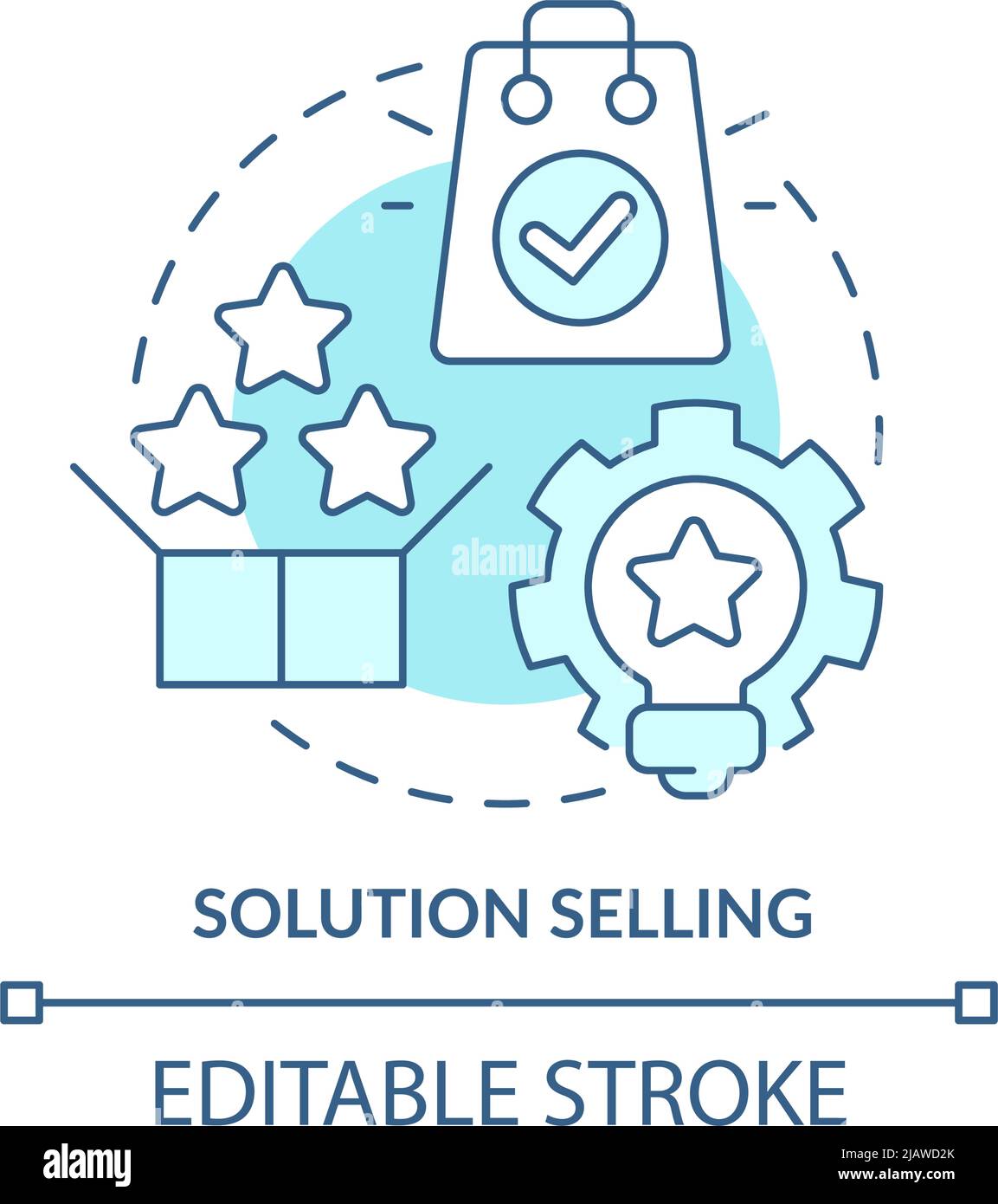 Solution selling turquoise concept icon Stock Vector Image & Art - Alamy