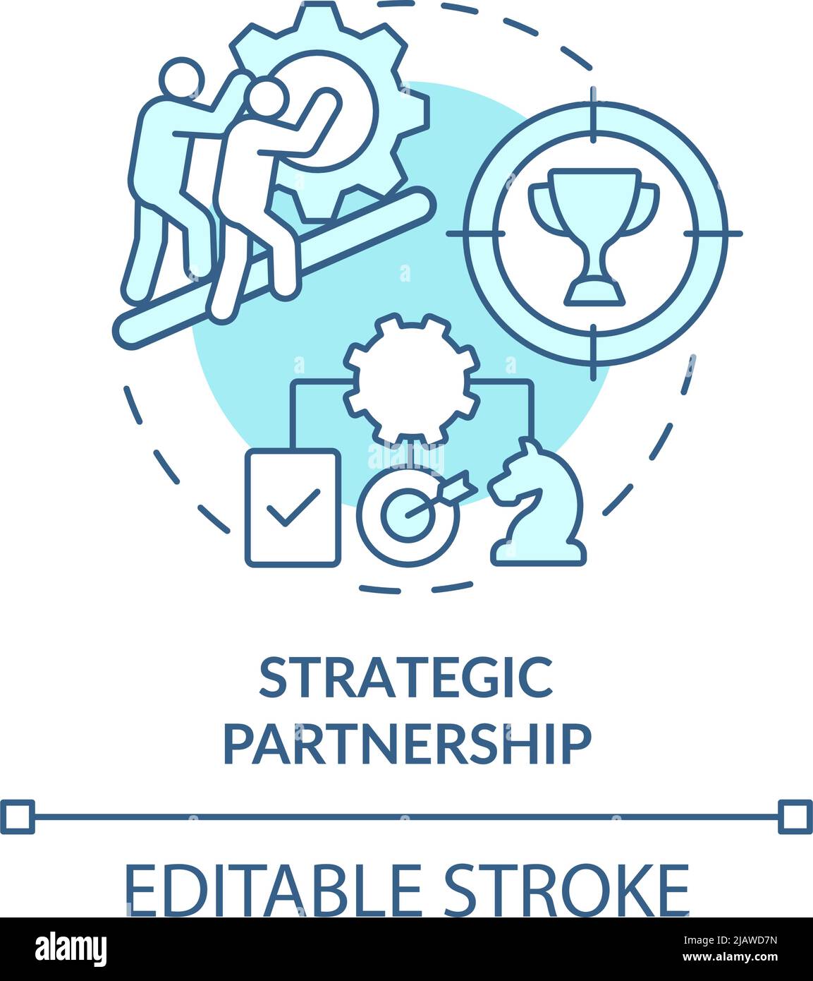 Strategic partnership turquoise concept icon Stock Vector Image & Art ...