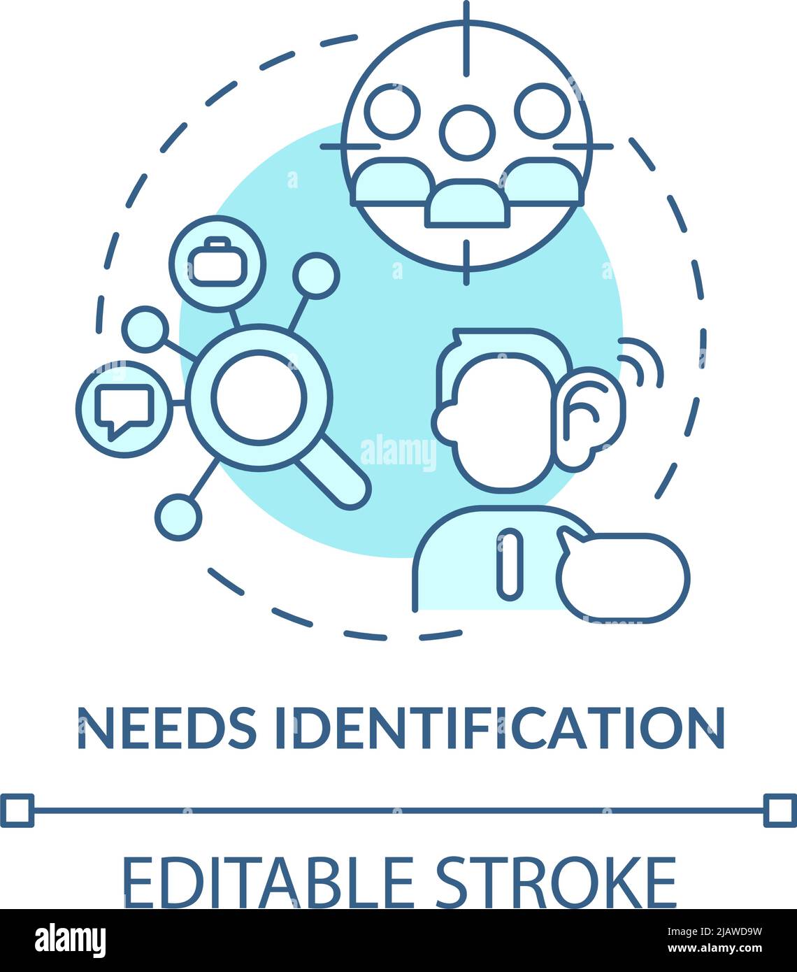 Needs identification turquoise concept icon Stock Vector Image & Art ...