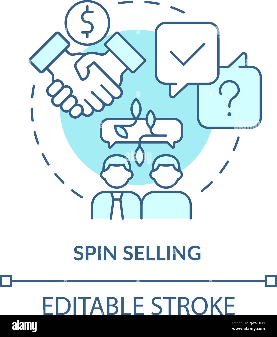 SPIN selling turquoise concept icon Stock Vector Image & Art - Alamy
