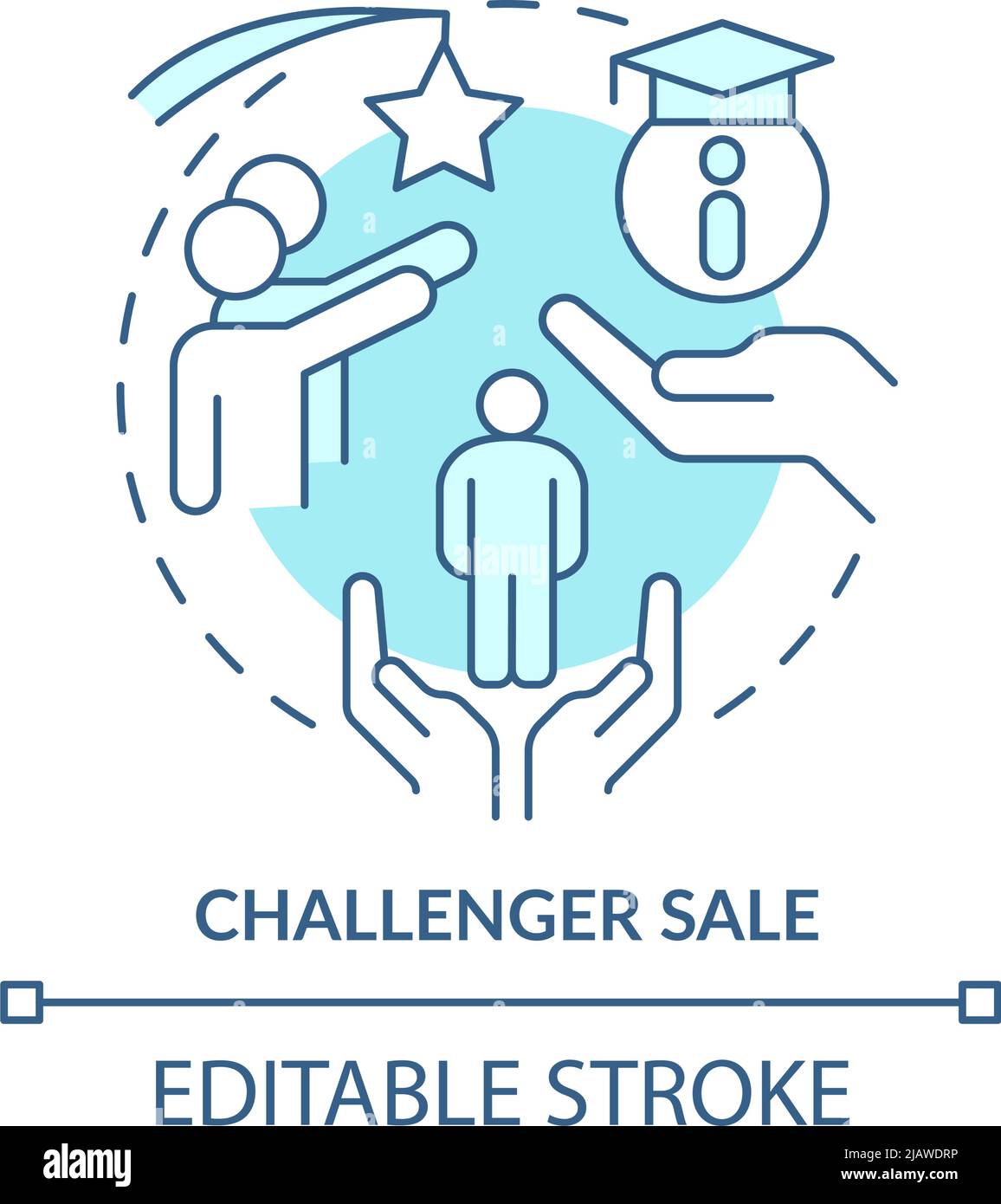 Challenger sale turquoise concept icon Stock Vector Image & Art - Alamy