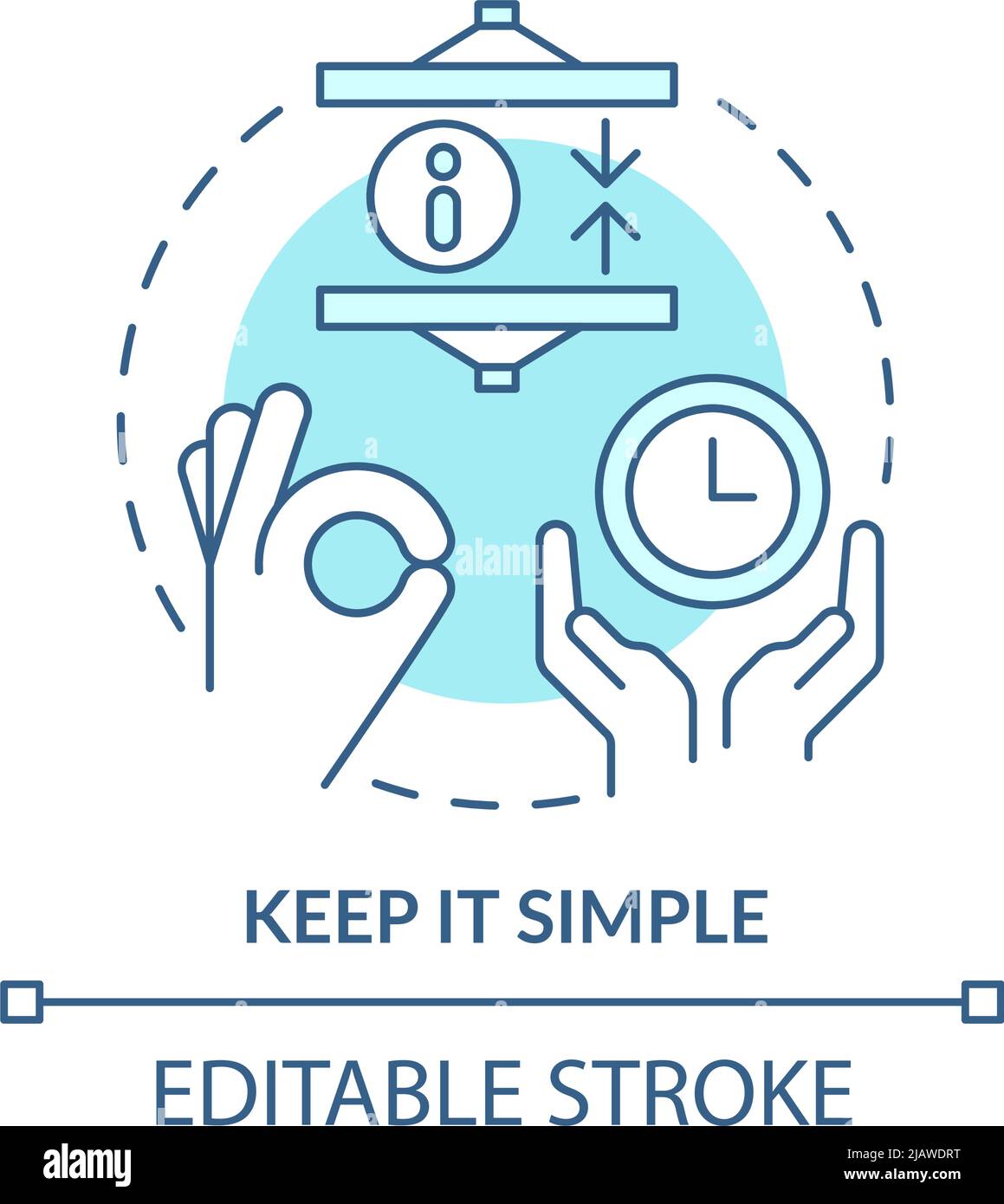 Keep it simple turquoise concept icon Stock Vector Image & Art - Alamy