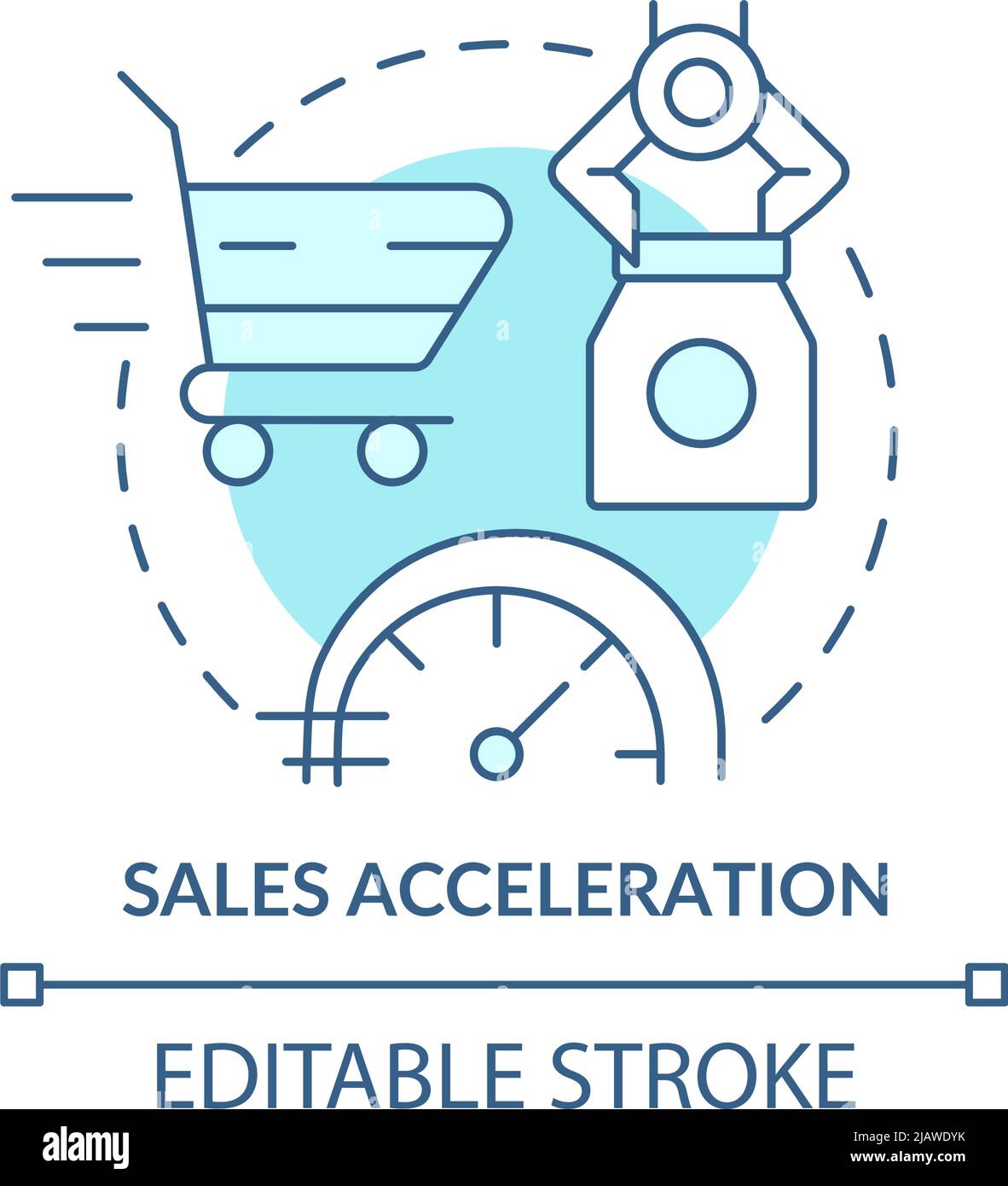 Sales acceleration turquoise concept icon Stock Vector Image & Art - Alamy