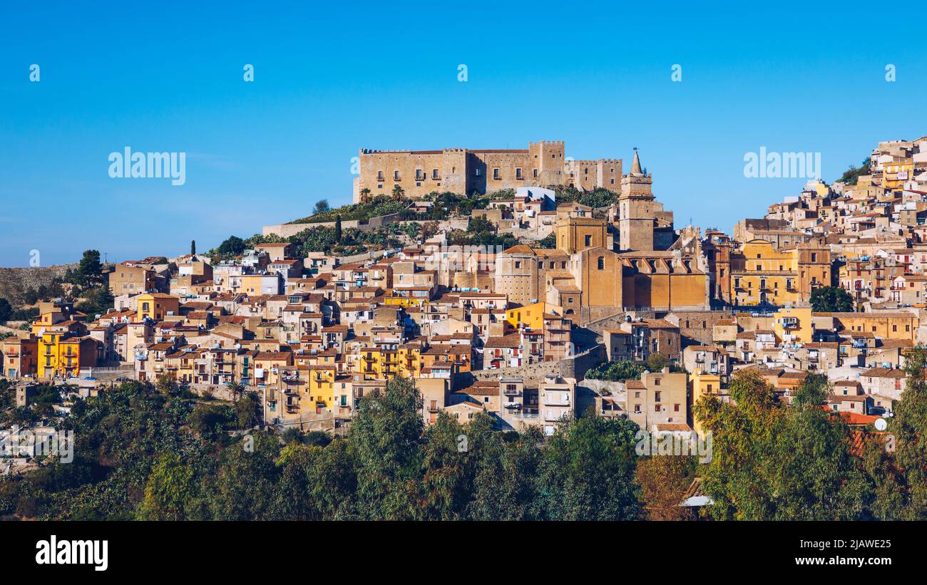 Caccamo, Sicily. Medieval Italian city with the Norman Castle in Sicily ...