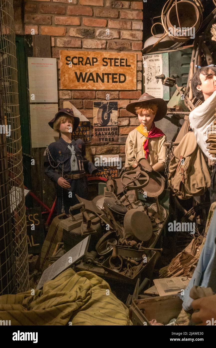 'Scrap steel wanted" sign with scouts collecting saucepans and more ...