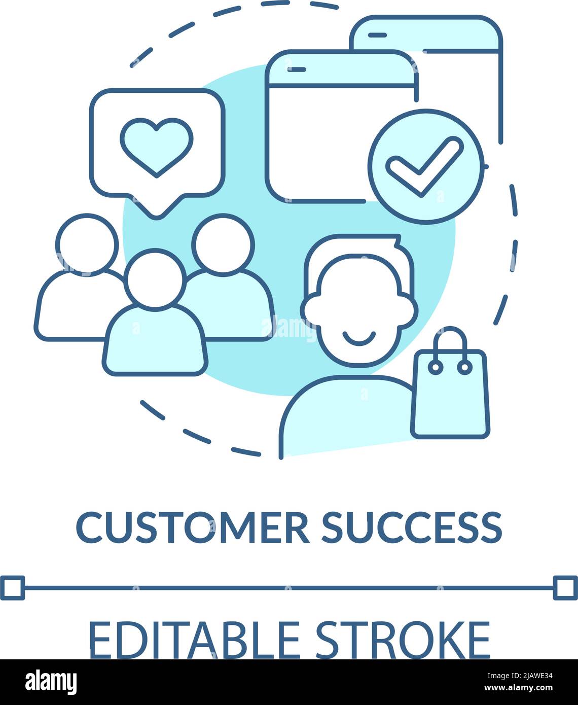 Customer success turquoise concept icon Stock Vector Image & Art - Alamy