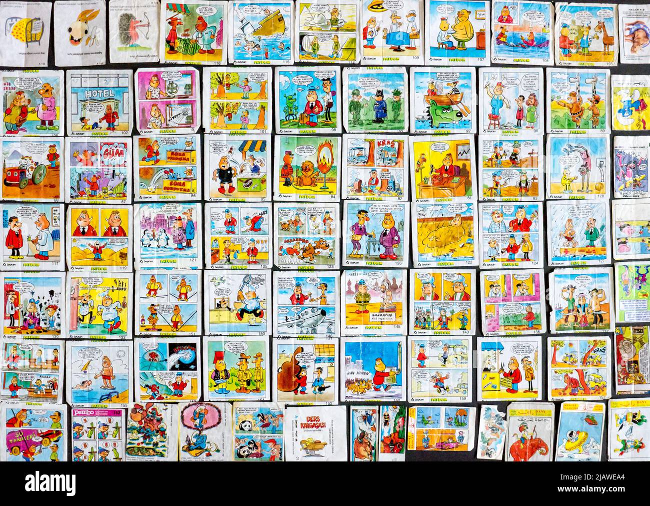 Lot of Turkish chewing gum inserts.1980s - 1990s Stock Photo - Alamy