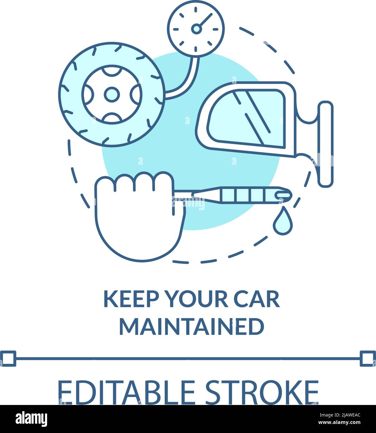 Keep your car maintained turquoise concept icon Stock Vector Image ...