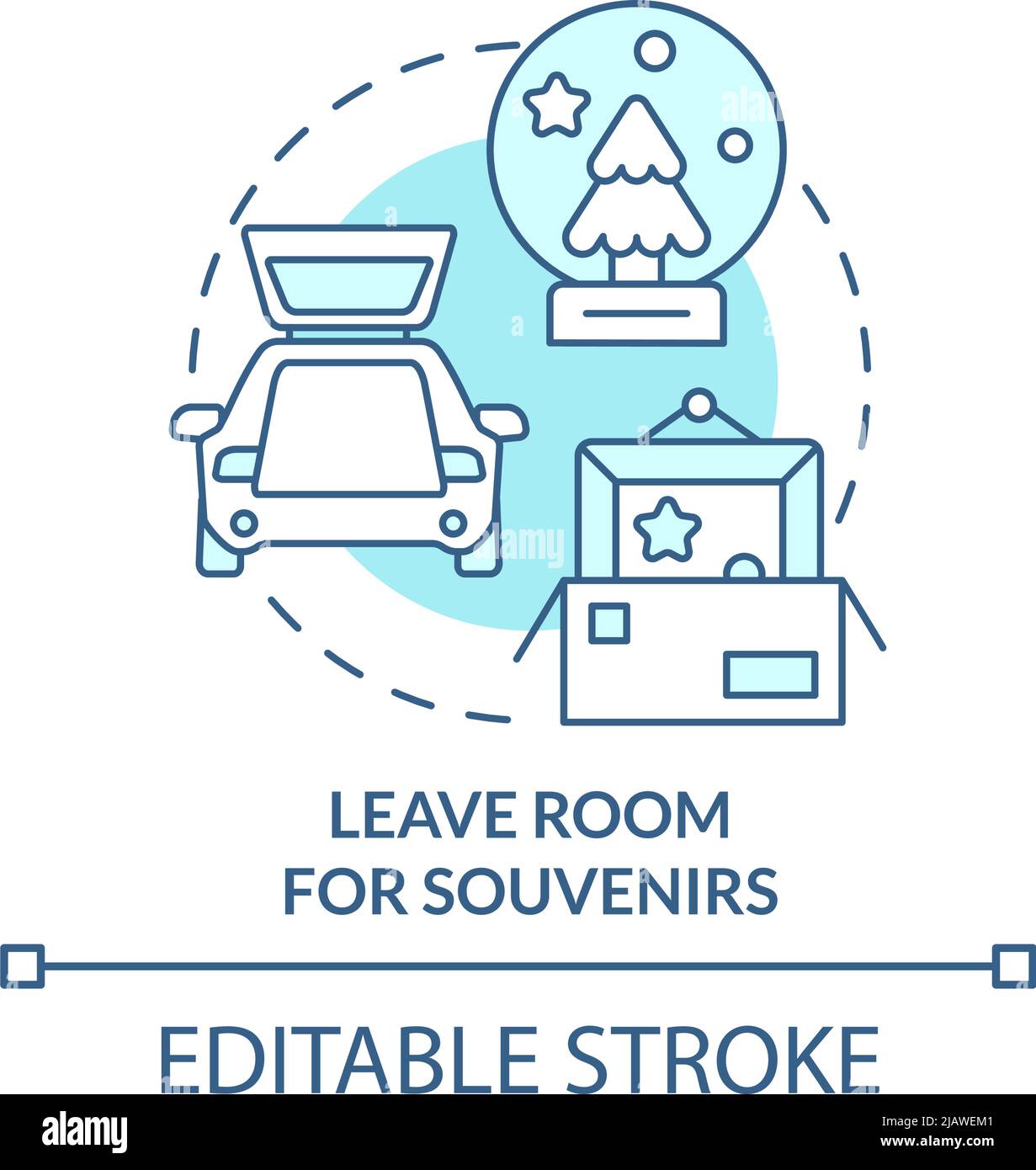 Leave room for souvenirs turquoise concept icon Stock Vector Image ...