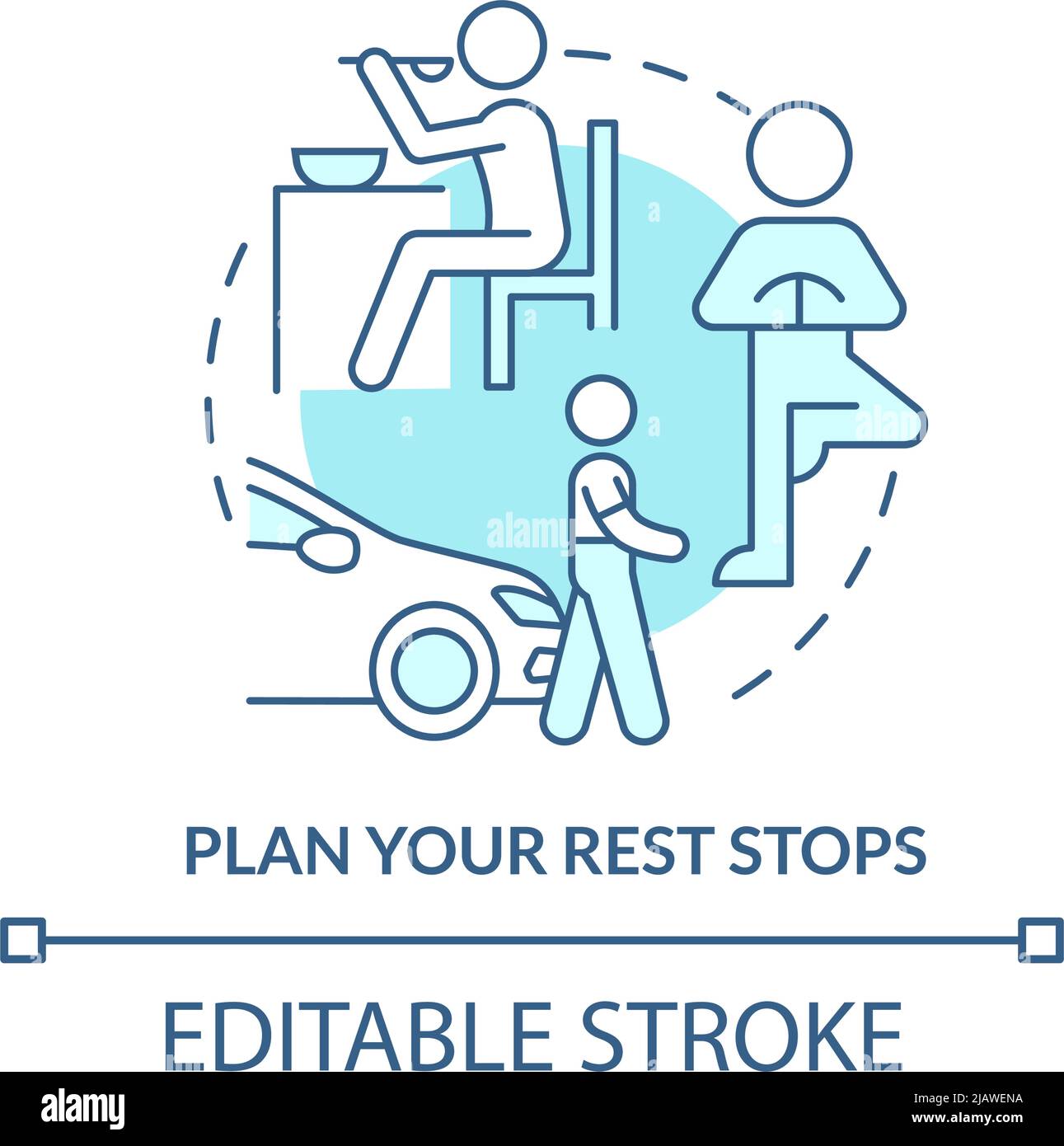 Plan your rest stops turquoise concept icon Stock Vector Image & Art ...