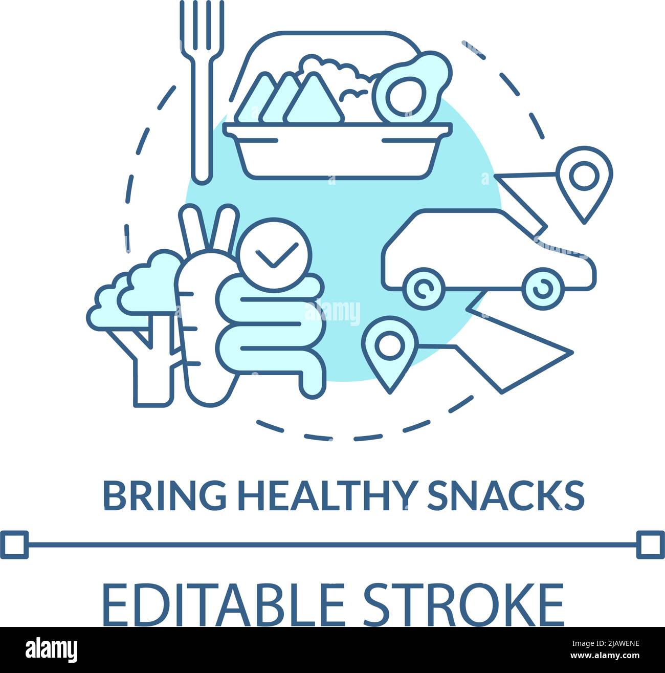 Bring healthy snacks turquoise concept icon Stock Vector Image & Art ...