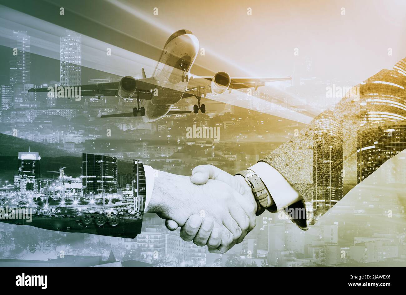 Handshake in business trip Stock Photo - Alamy
