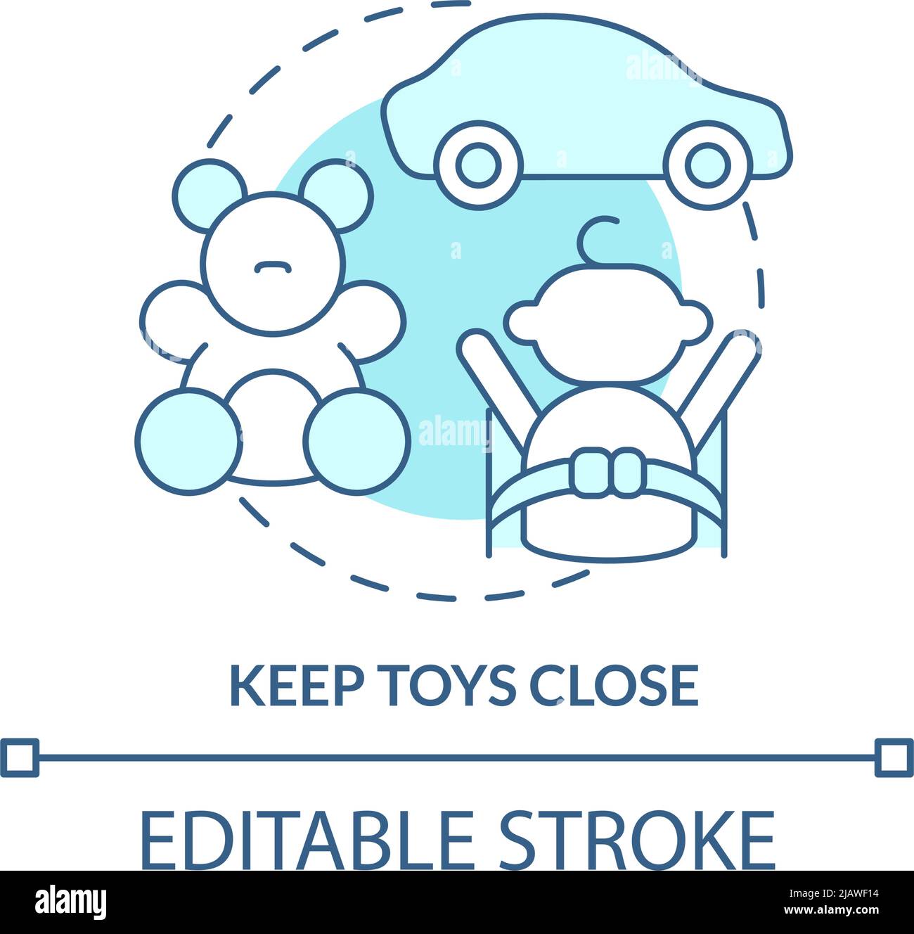 Keep toys close turquoise concept icon Stock Vector Image & Art - Alamy