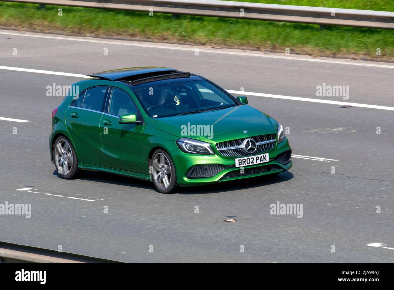 2017 green A-Class A 200 D AMG Line 2143 cc 6 speed manual Stock Photo ...
