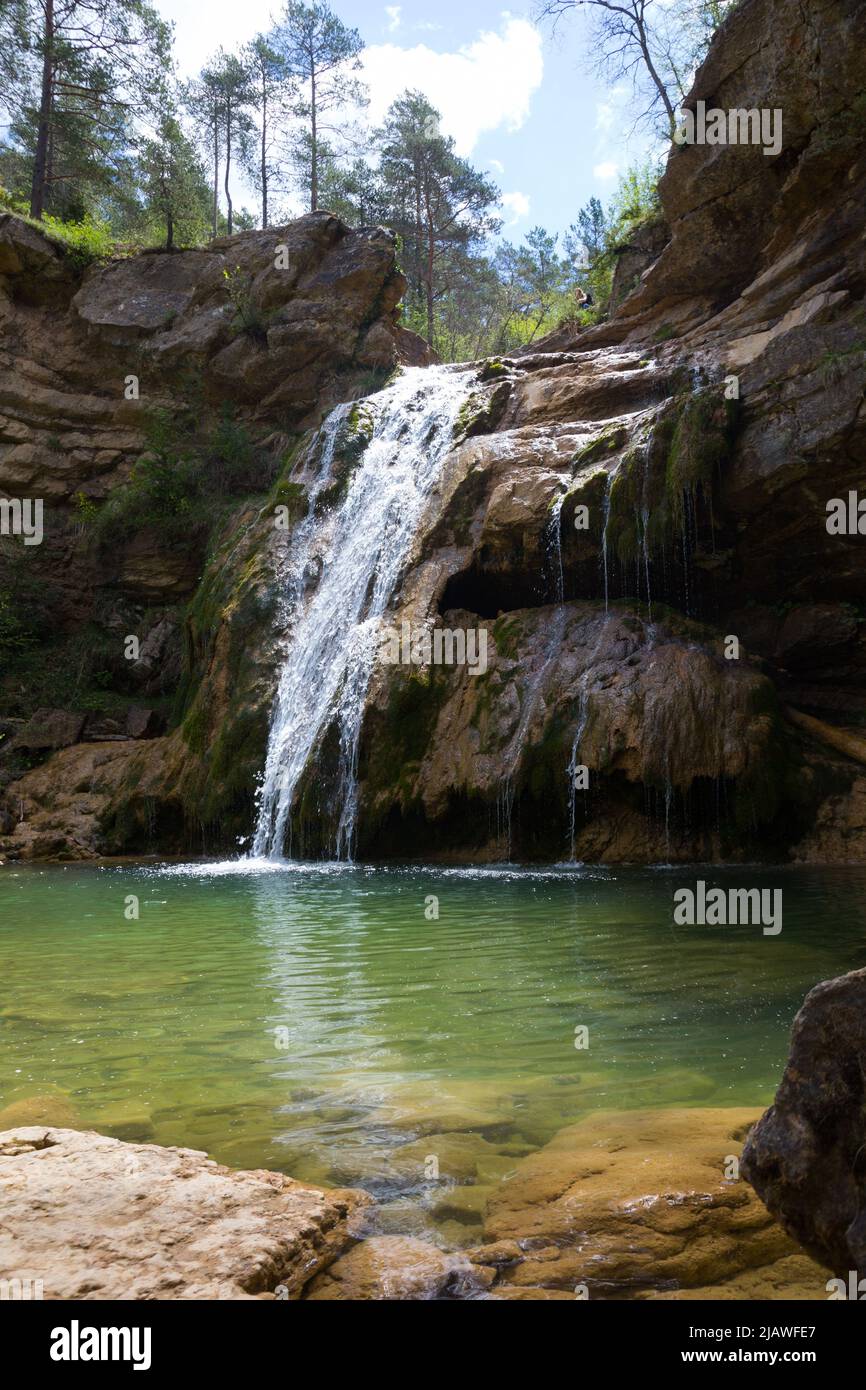 Pure mountain creek with green water Stock Photo - Alamy