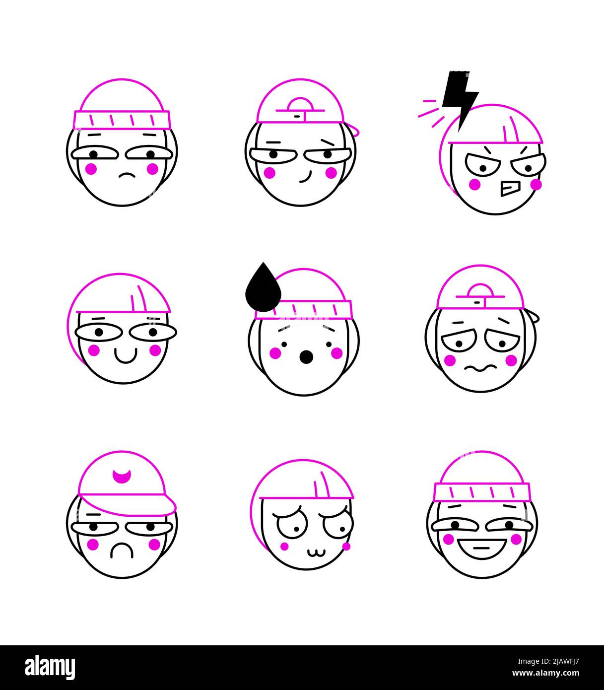 Human emotions - colorful flat design style icon set Stock Vector Image ...